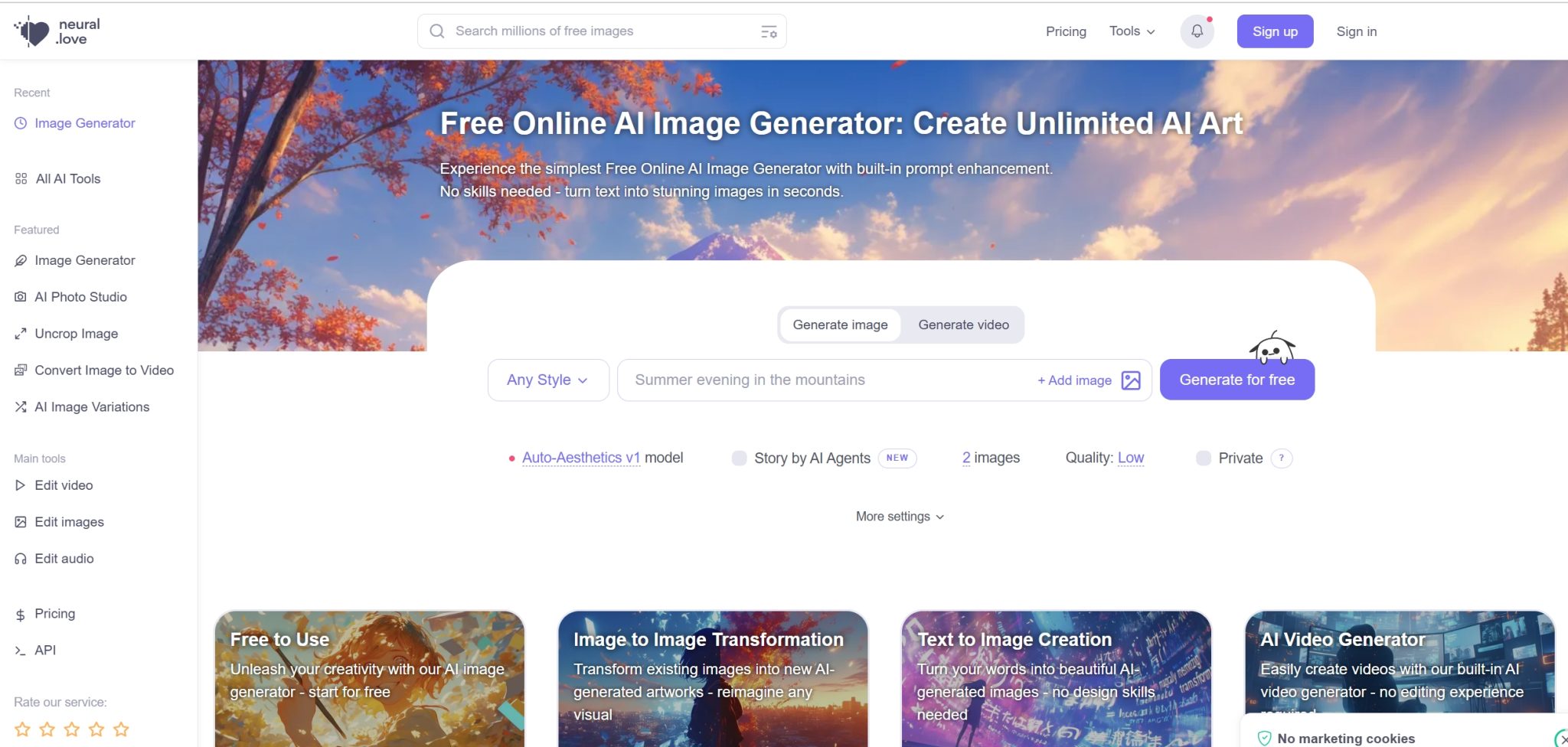 Neural.love Art Generator-人工智能创作平台 - ai stars